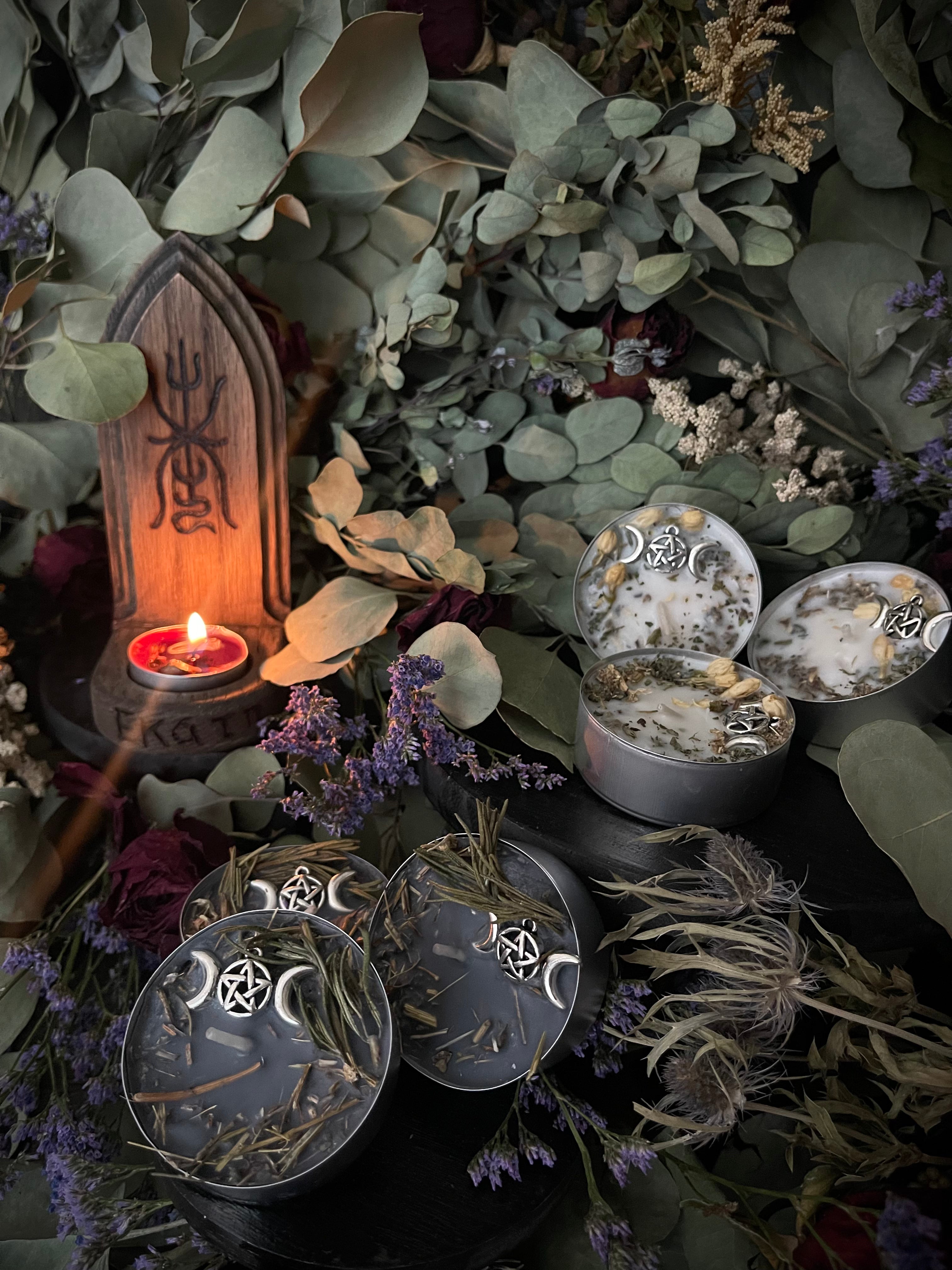 ComaVVitch Large Dressed Tealight Spell Candles